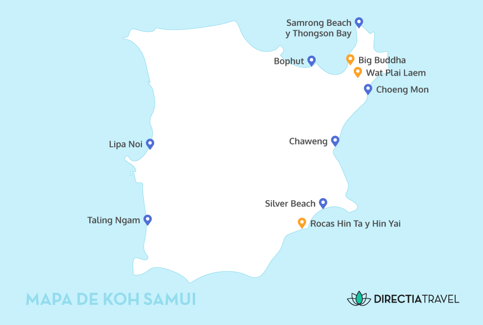 Mapa De Playas De Koh Samui Koh Samui, Koh Phangan Y Koh Tao: Playas